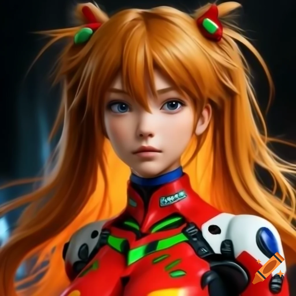 Portrait of Asuka Langley Soryu from Neon Genesis Evangelion in ...