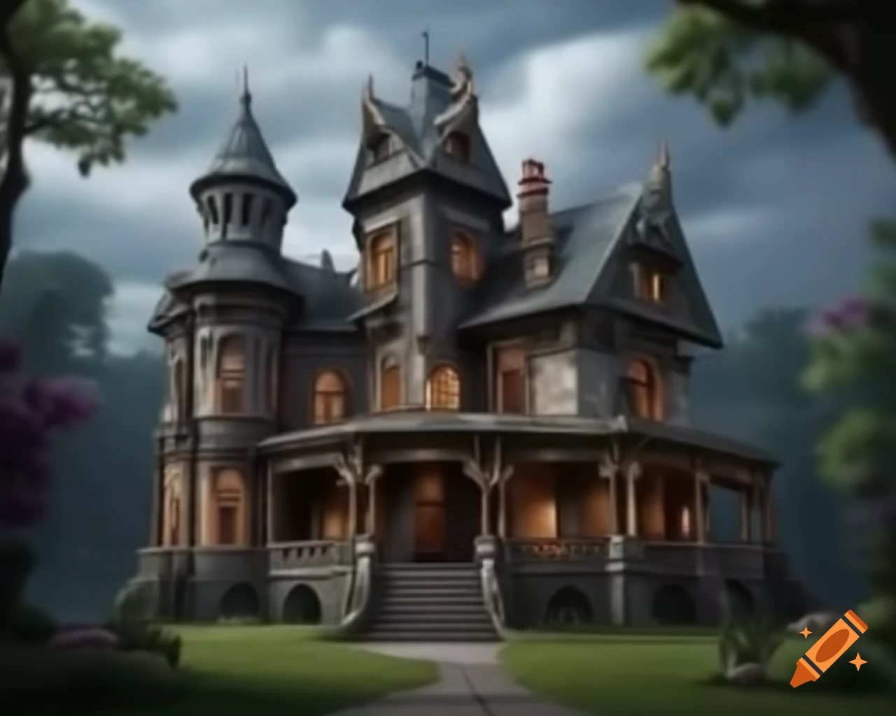 Realistic victorian castle architecture on Craiyon