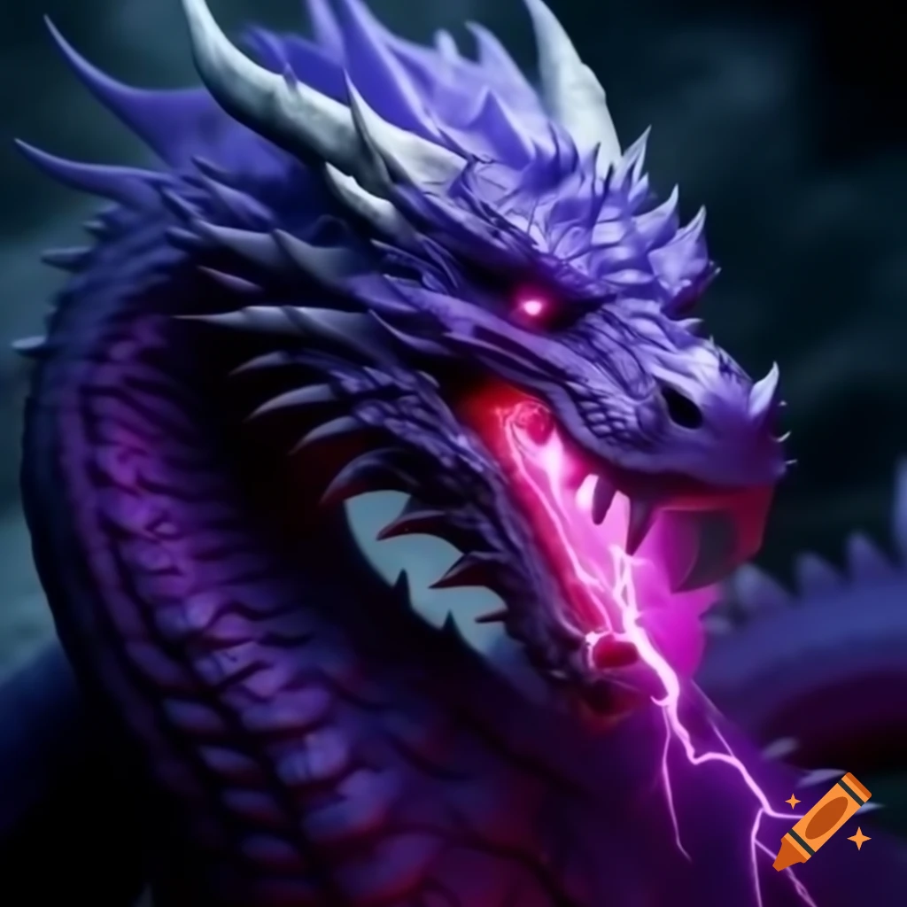 Purple lightning dragon inspired by chinese ancestral dragon design on ...