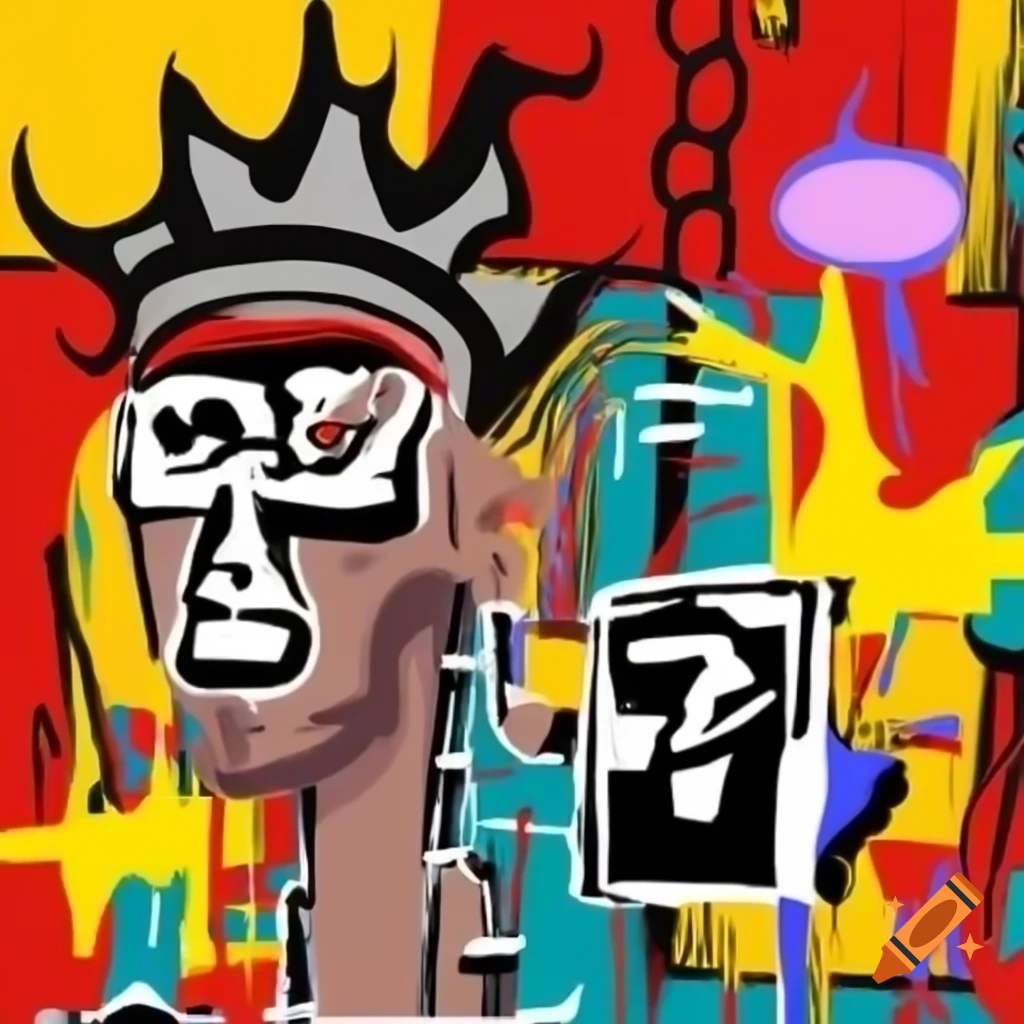 Close-up of Basquiat's 'Legendary Heroes', showcasing raw energy and ...