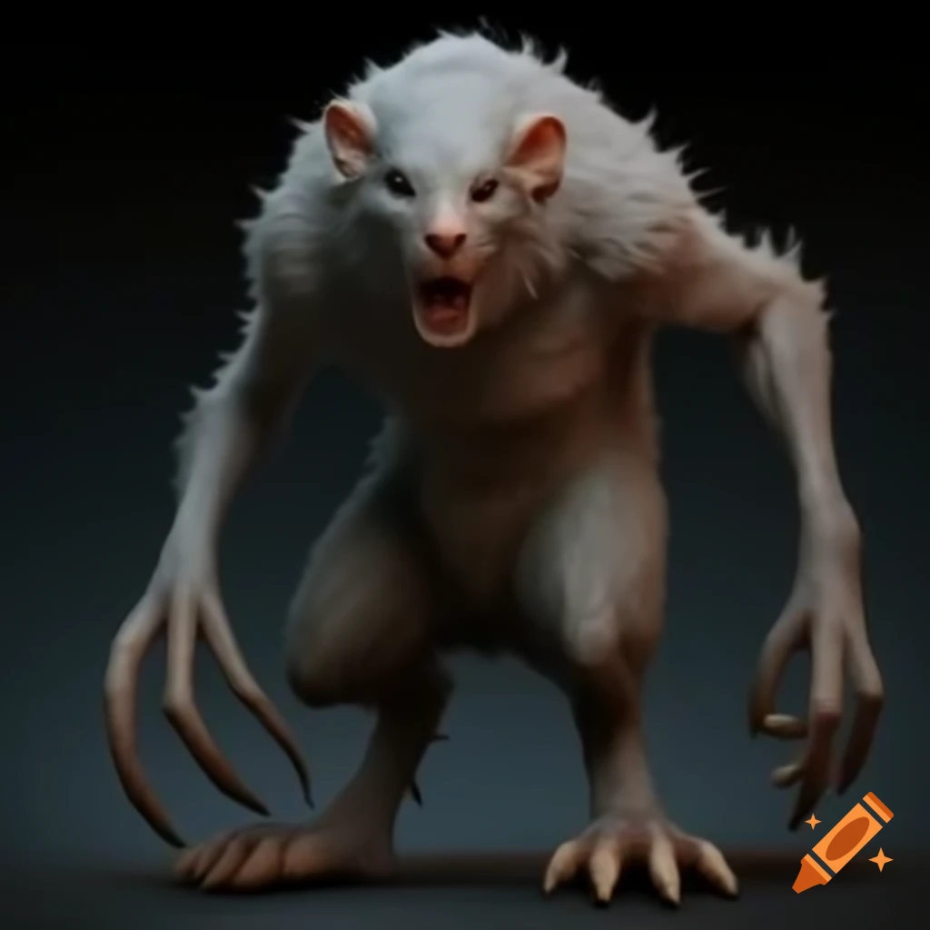 Large gray rodent monster with long claws and limbs resembling a dog ...