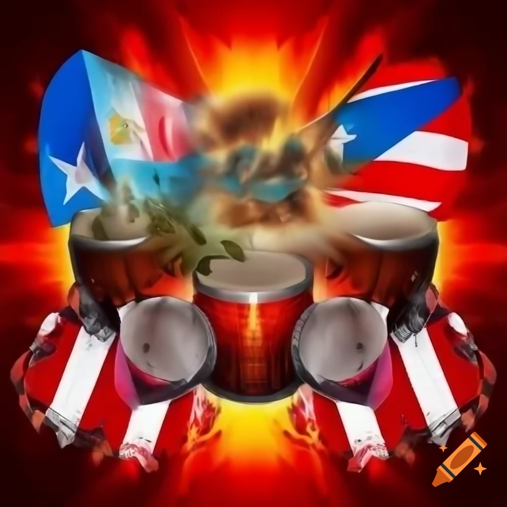 Vibrant poster for plerumbombazo featuring afro-caribbean drums and ...