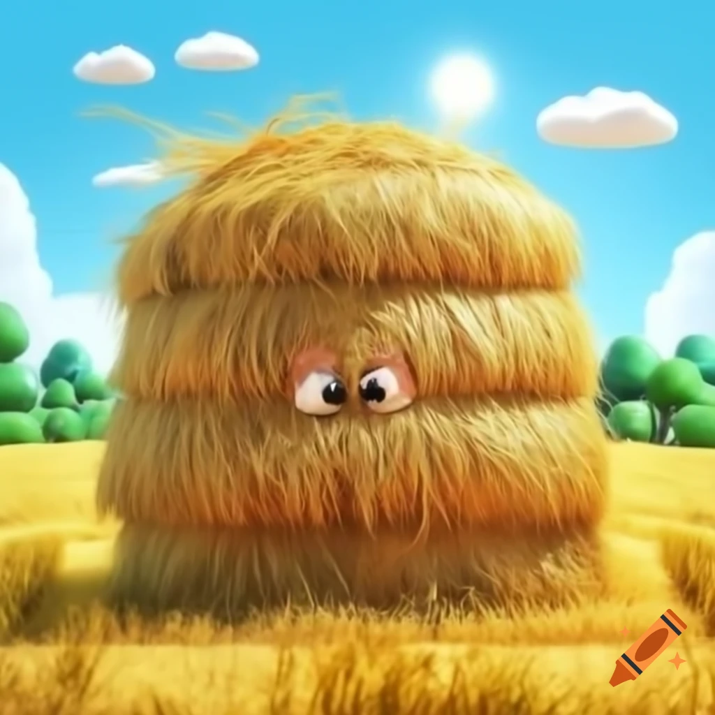 Humorous depiction of hay on Craiyon