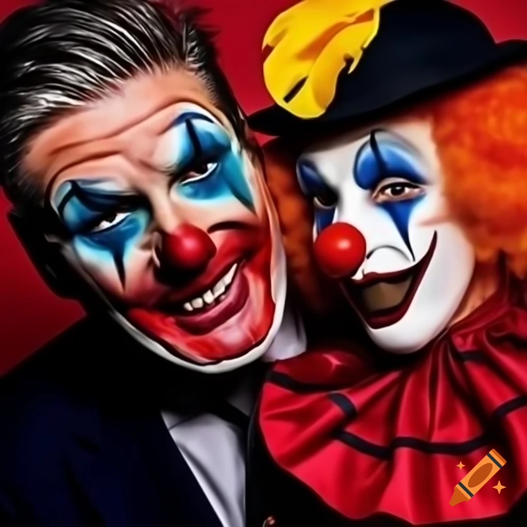 Vibrant portrait of keir starmer in colorful clown costume contrasting ...