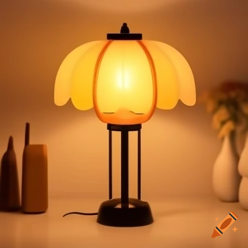 Slavic modern style table lamp radiating warm colors, high quality on ...
