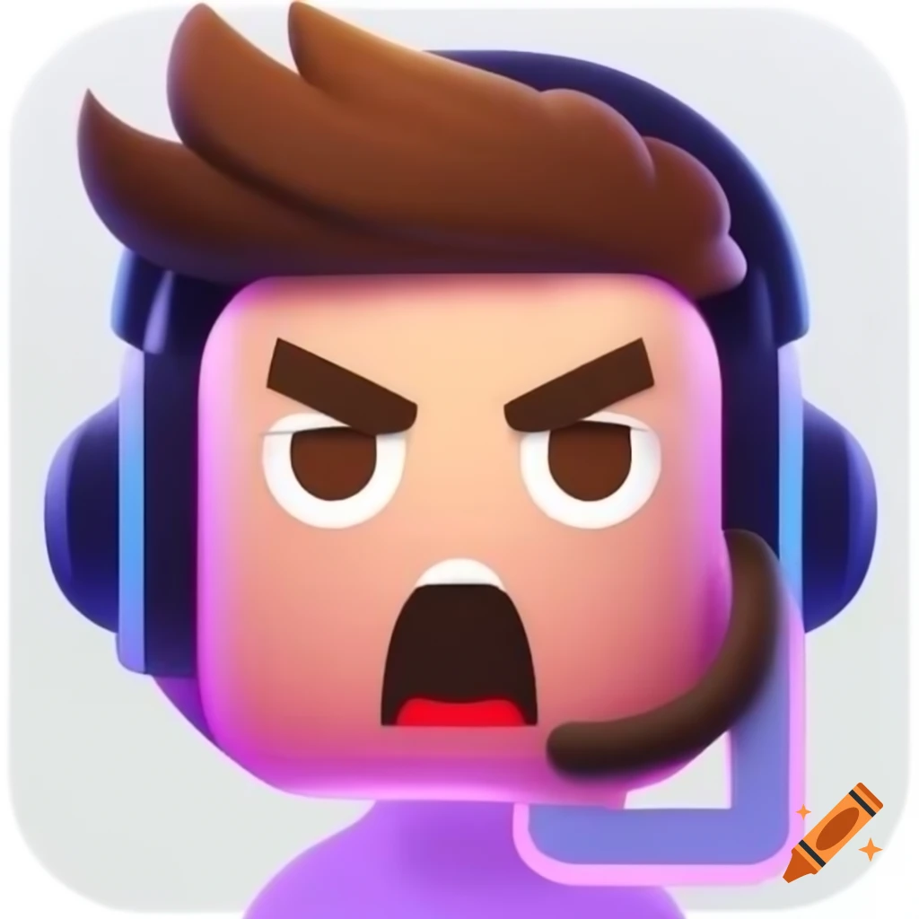 Twitch icon with cartoon person displaying exaggerated angry expression ...