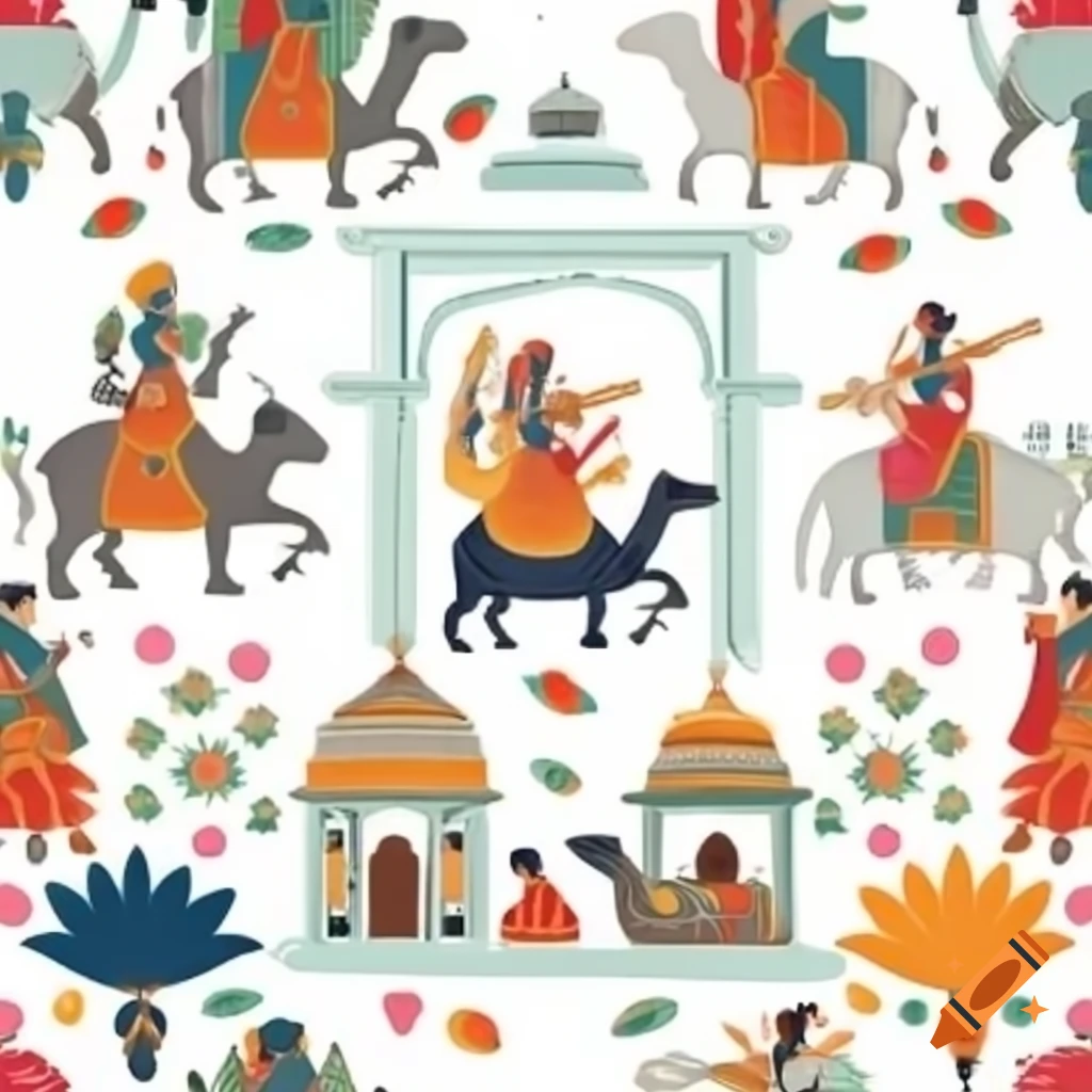 High resolution Indian theme wallpaper featuring peacocks, people ...