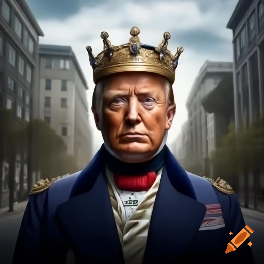 Photorealistic depiction of Trump as a king resembling Napoleon on ...