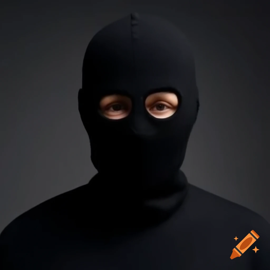 DJ wearing black long sleeve and balaclava, focused on the turntables ...
