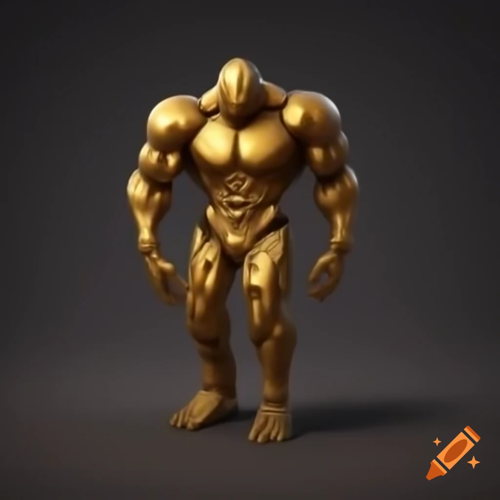 Humanoid golem crafted from gold on Craiyon