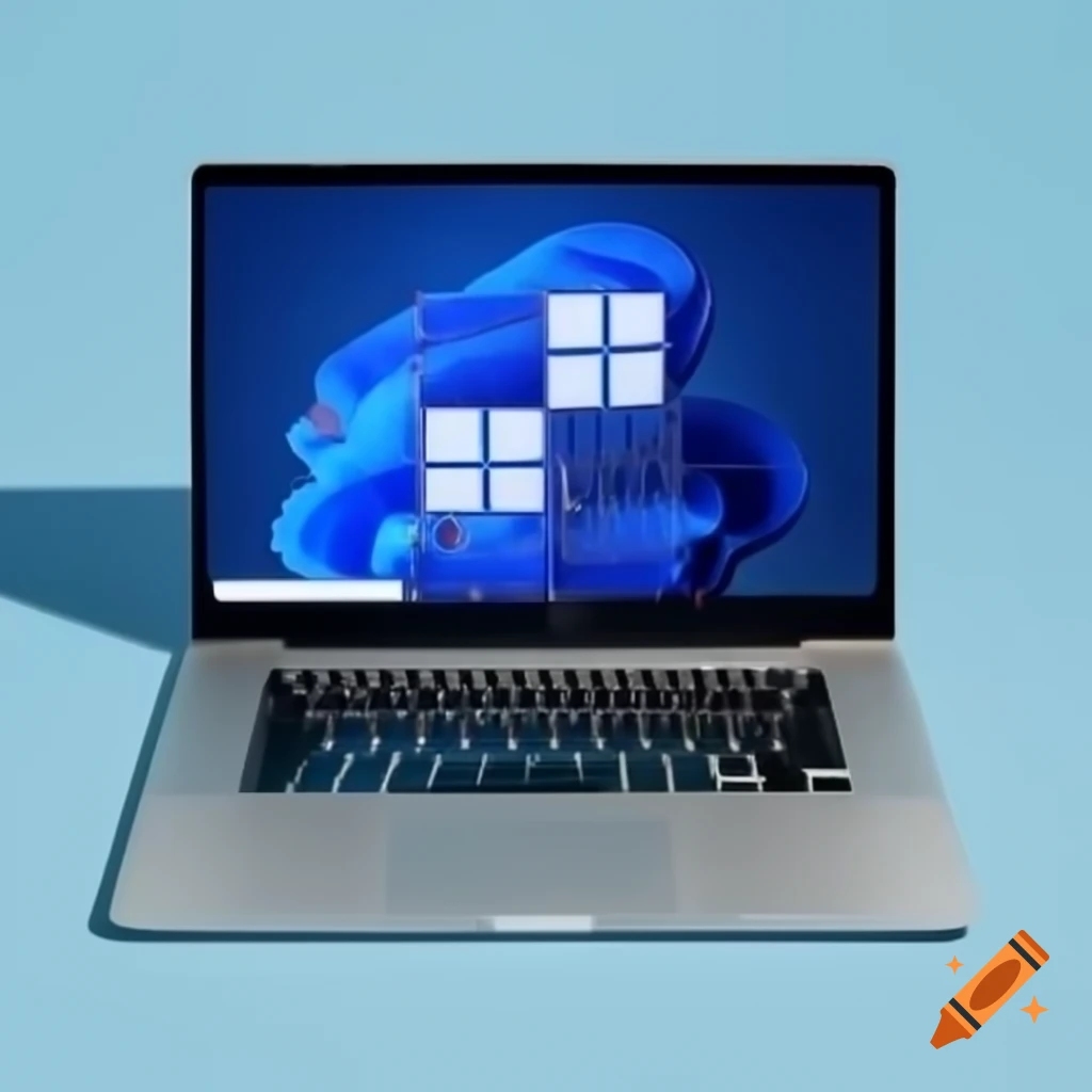 Modern laptop design with simple lines representing PC technology on ...