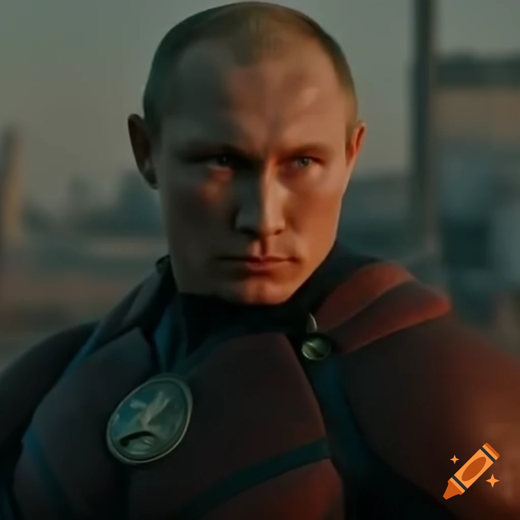 Russian superhero in action pose on Craiyon