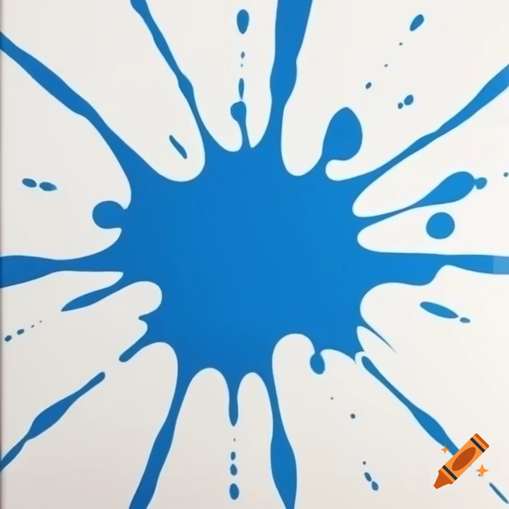 Vibrant sky blue paint splash on white background, energetic design on Craiyon