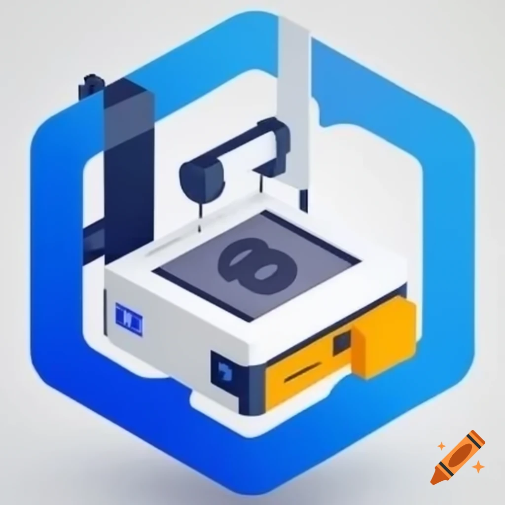 Logo design for 3D printing company featuring 3D printer and '3dp' text ...