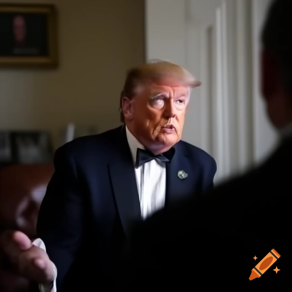 Humorous portrait of Trump with a pacifier in mouth on Craiyon