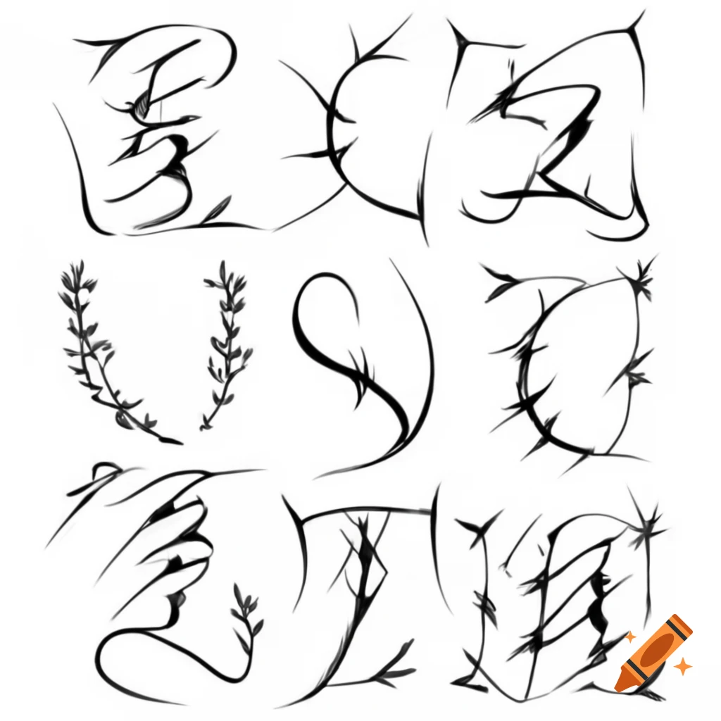 Black and white spiky ivy branches with heraldic and high fantasy ...