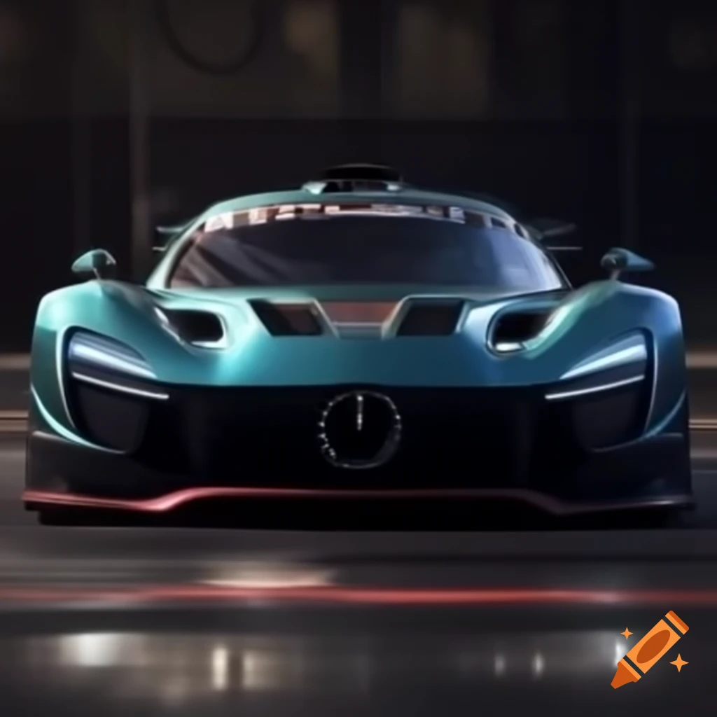 Futuristic race car design concept on Craiyon