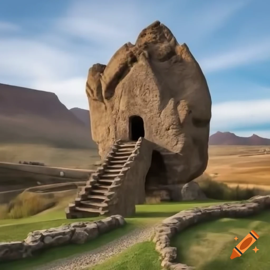Medieval small rock house architecture on Craiyon