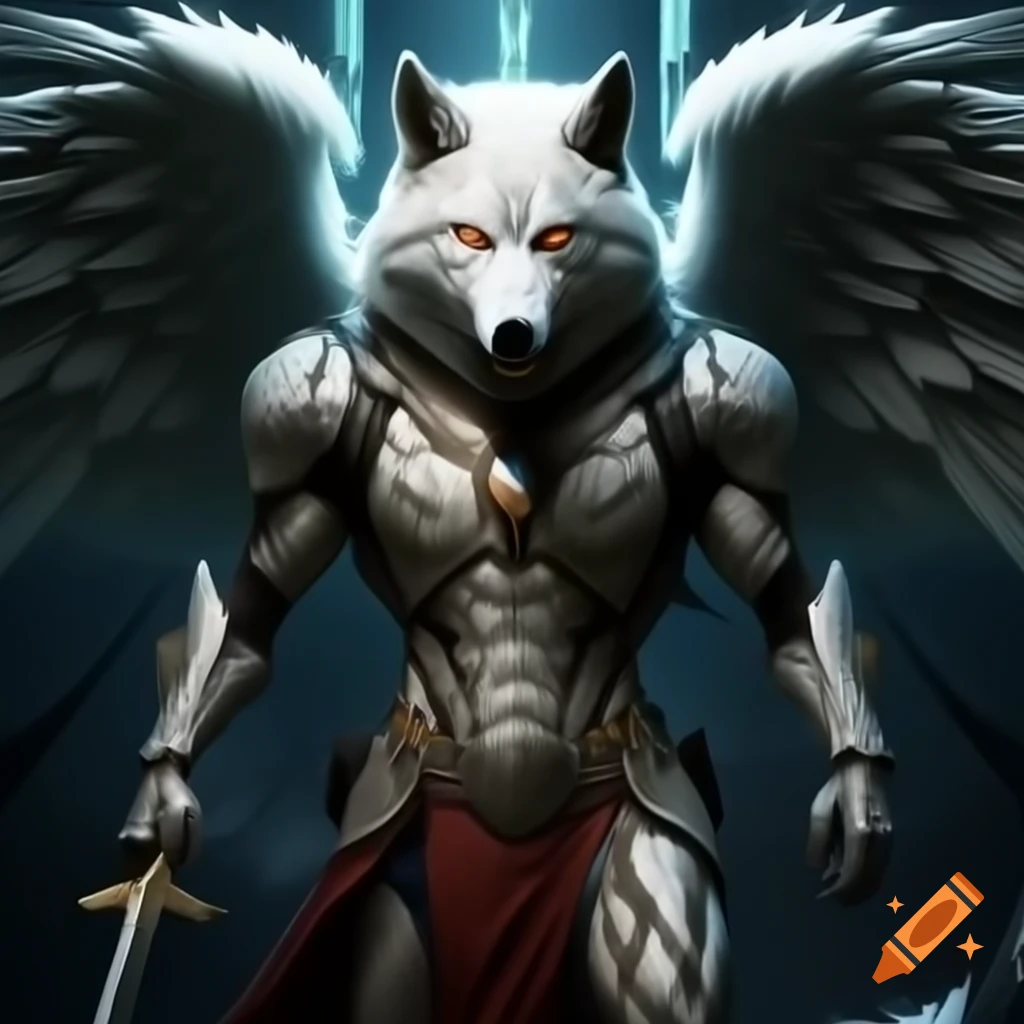 Sigil design featuring a double-headed white wolf with wings for the ...