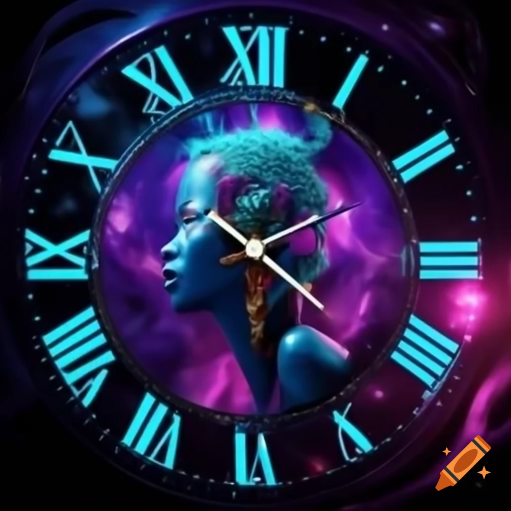 Surreal futuristic creature representing time with organic curves and ...