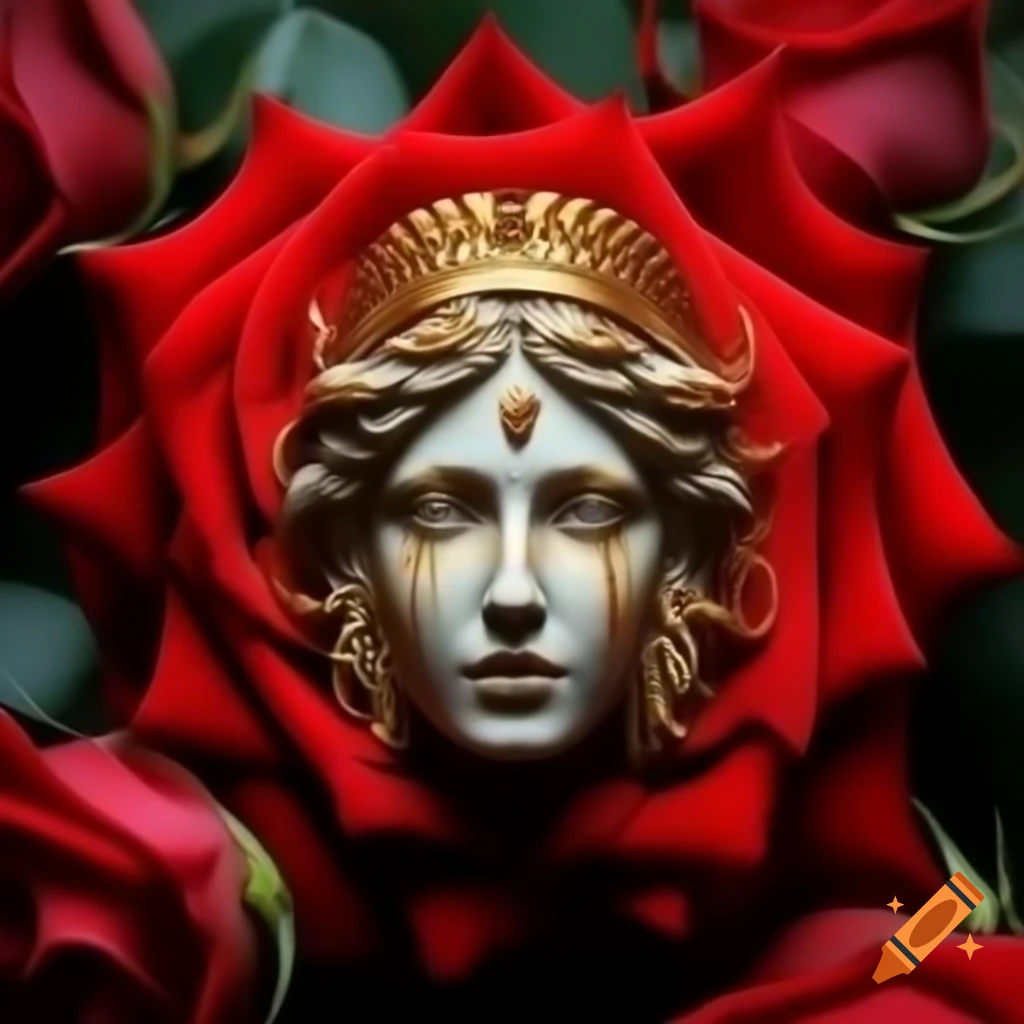 Goddess Athena represented by roses on Craiyon