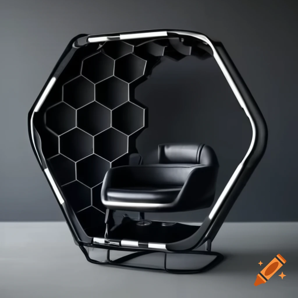 Hornet honeycomb chair with hexagonal aluminum structure and cyberpunk ...