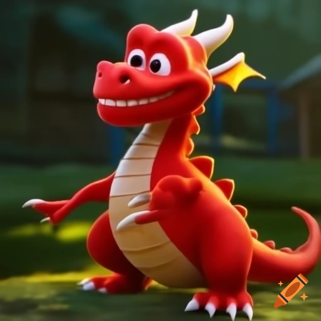 Red dragon inspired by pixar and disney styles on Craiyon