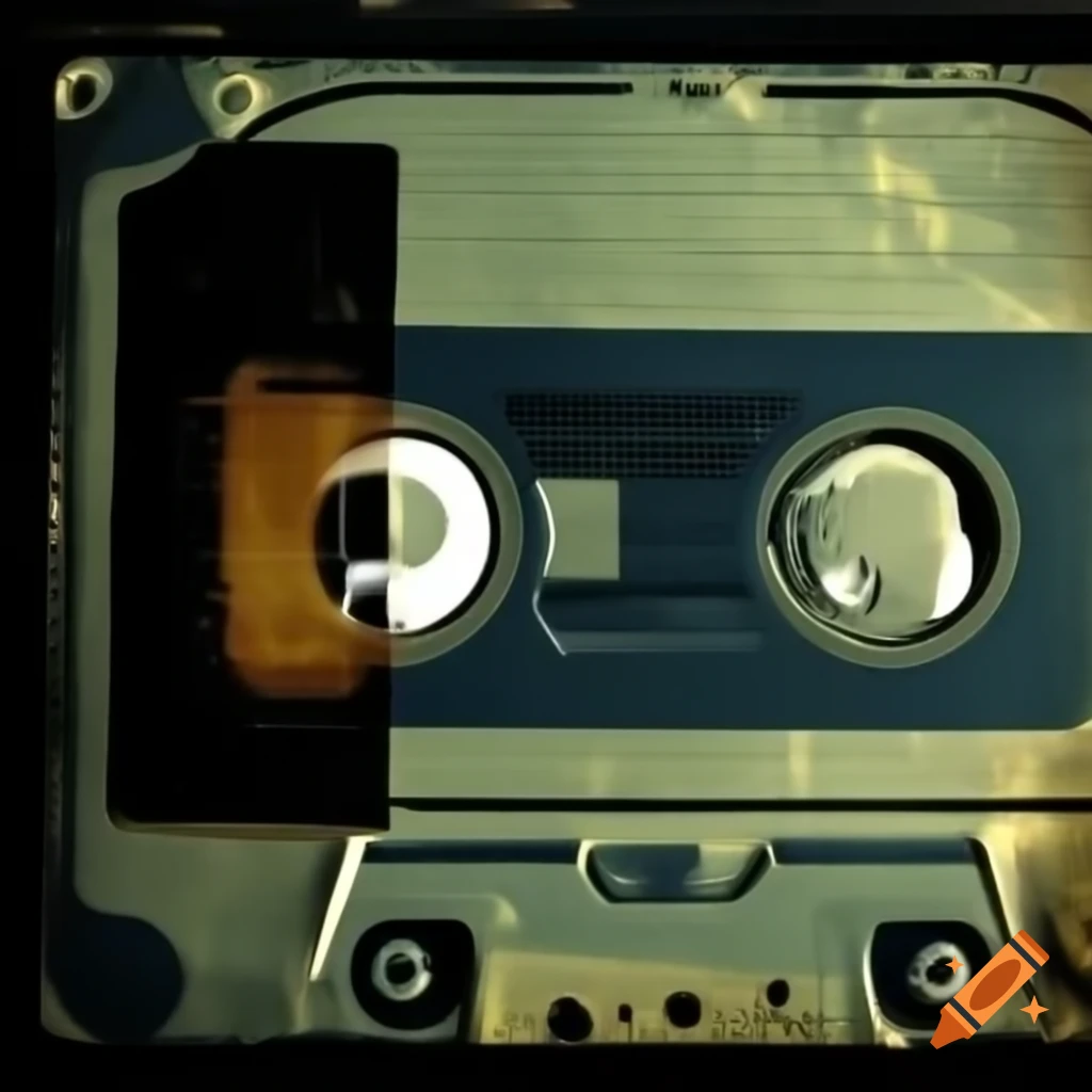 Weathered cassette tape with worn edges and scratched surface, low ...