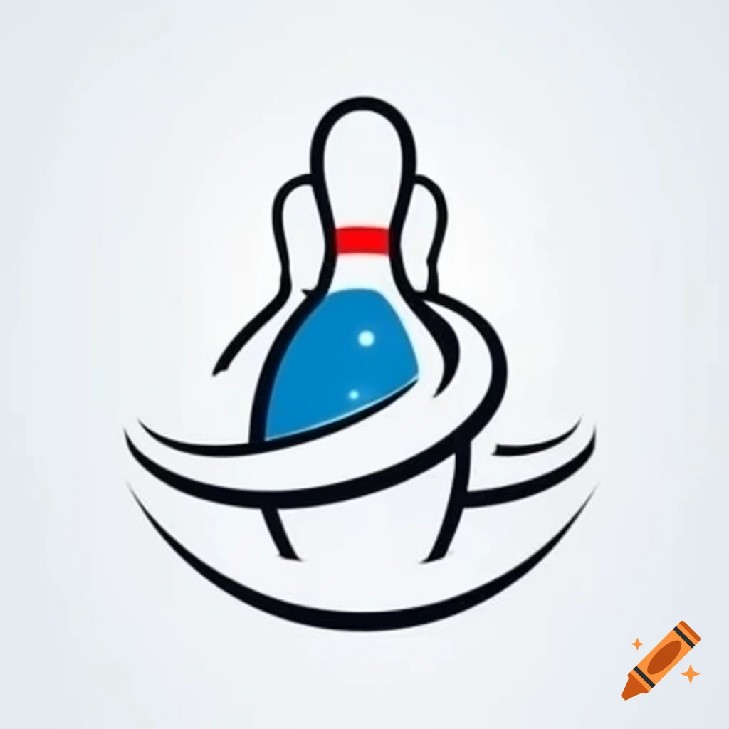 Stylized logo of a bowling pin design on Craiyon