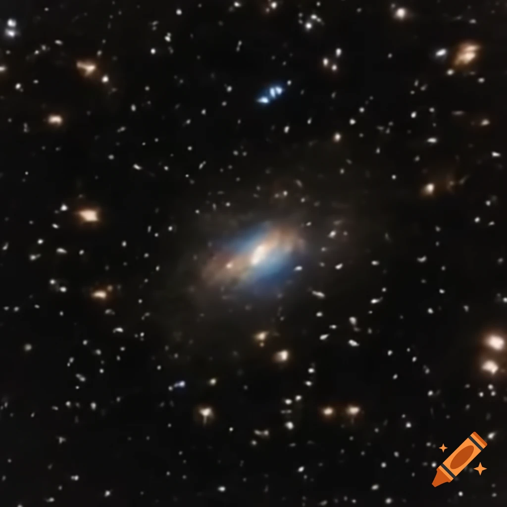 Cosmic seeds scattered in night sky, shimmering with starlight on Craiyon