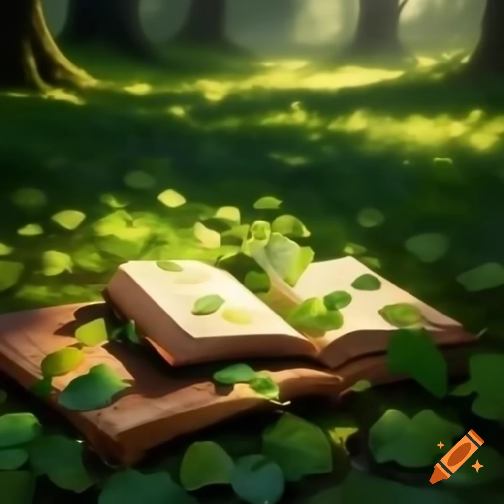Sunlight through oak leaves with Pip holding leather book and Hoppity ...