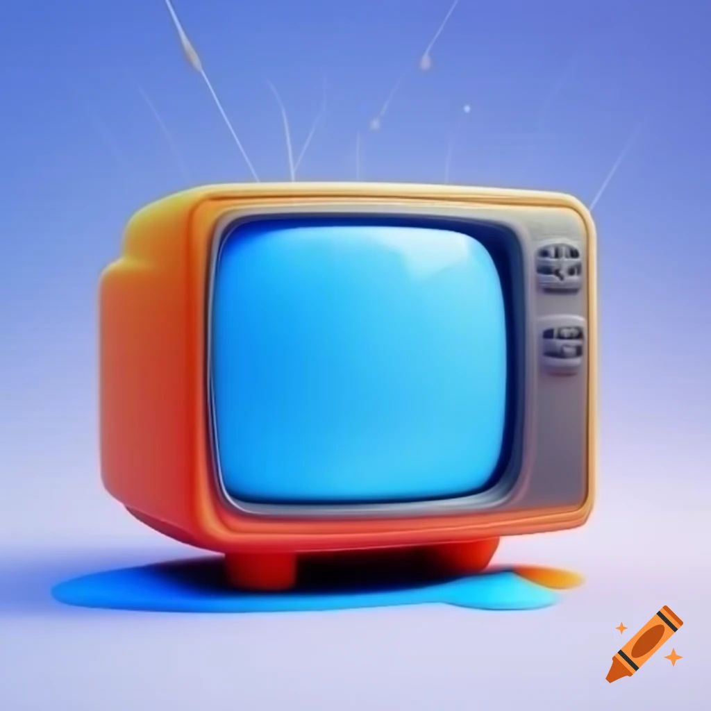 3D composition of CRT television with dust illustration in casual art ...