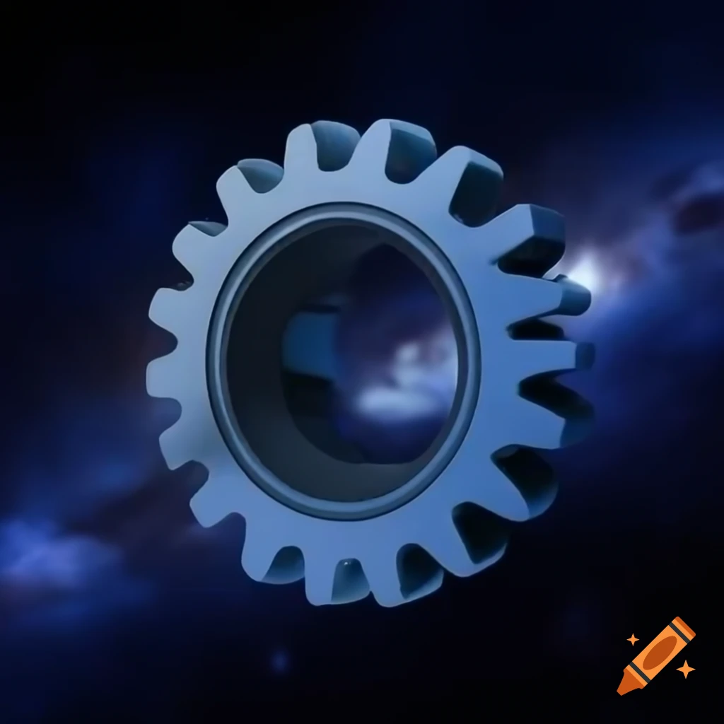 Ancient colossal gear turning, symbolizing cosmic machinery on Craiyon