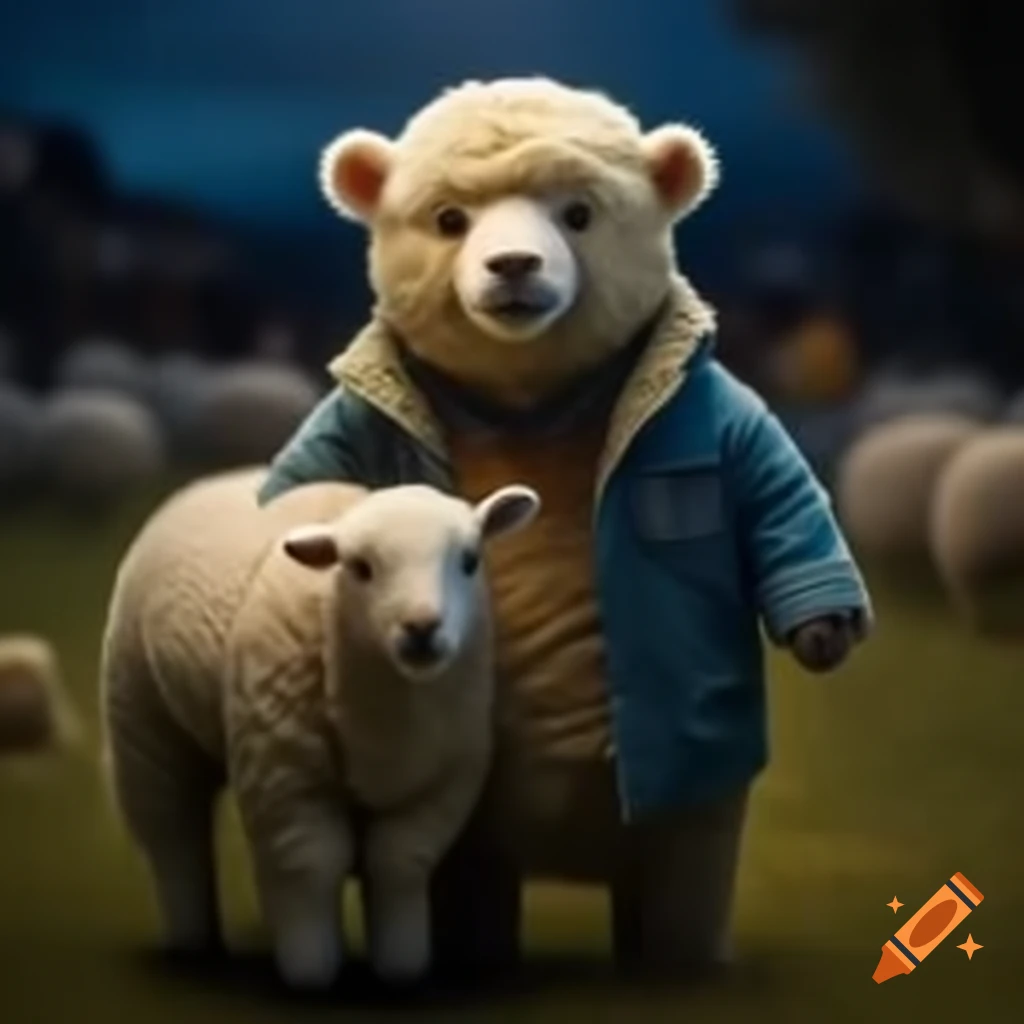 Teddy bear in sheep disguise, ready for evening event on Craiyon