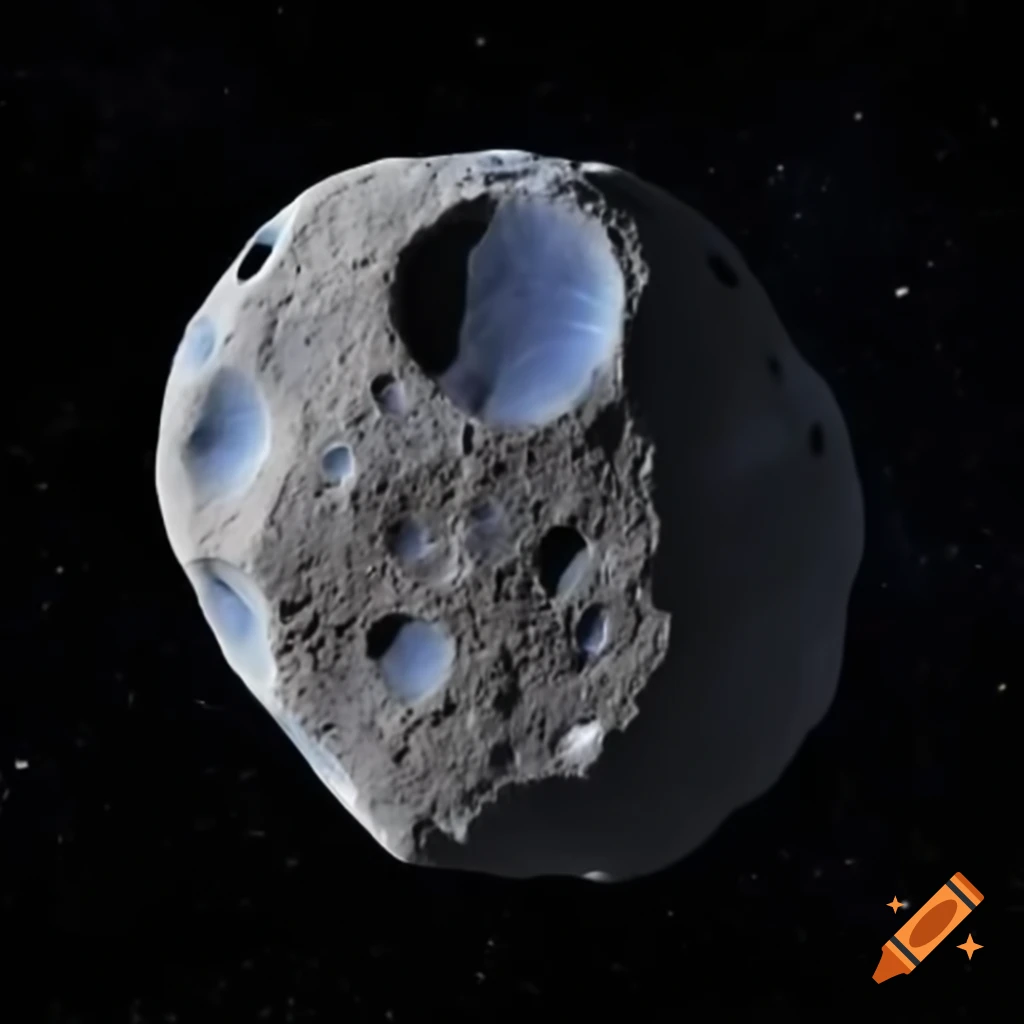 Asteroid in space with detailed texture on Craiyon