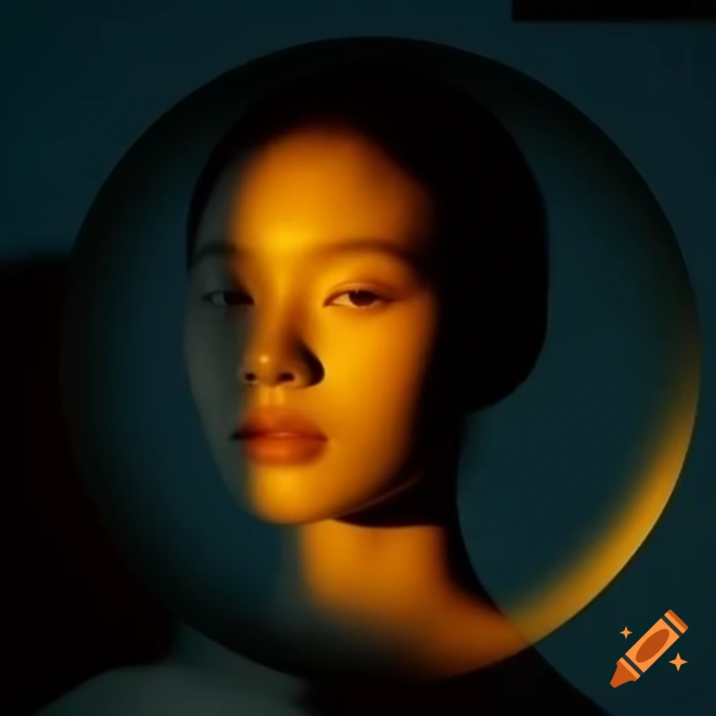 Minimalist profile picture with glowing light and abstract geometric ...
