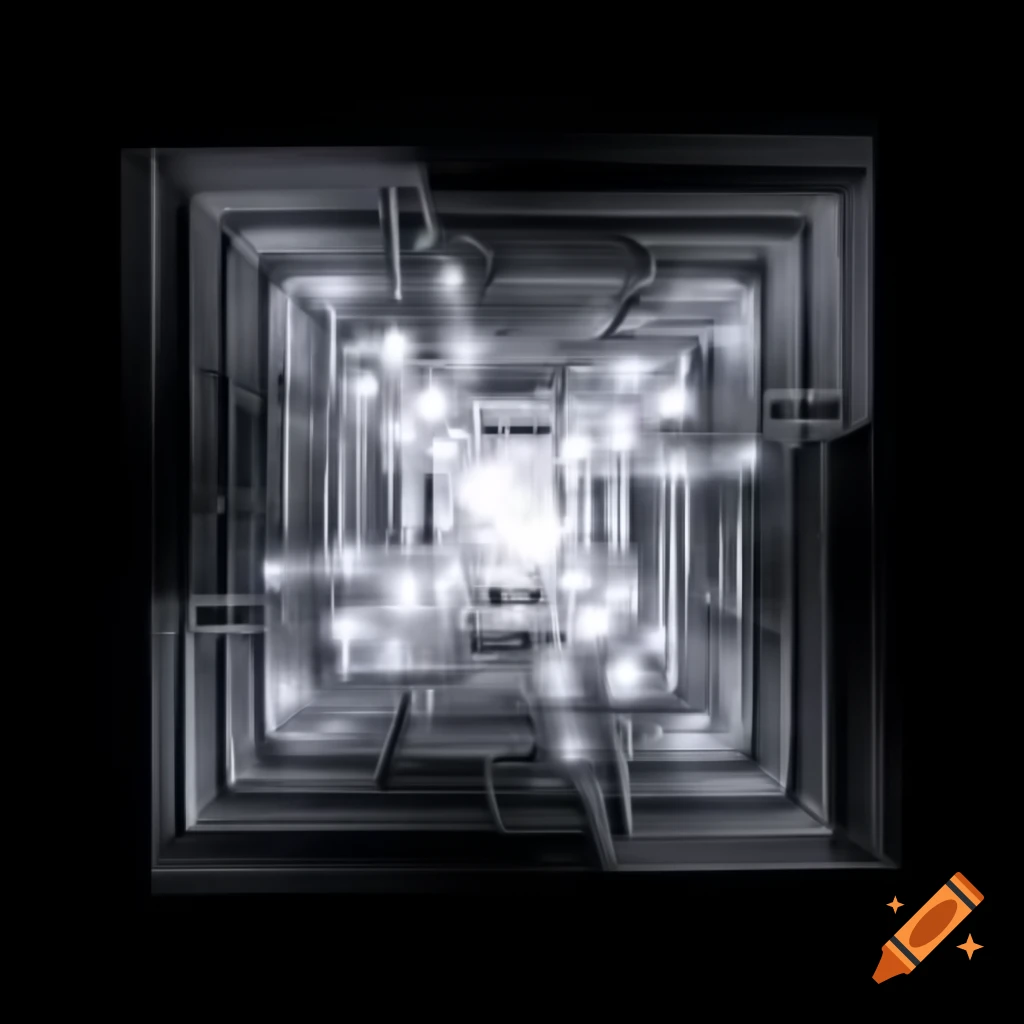 Minimal surrealist optical illusion in flat isometric design with ...