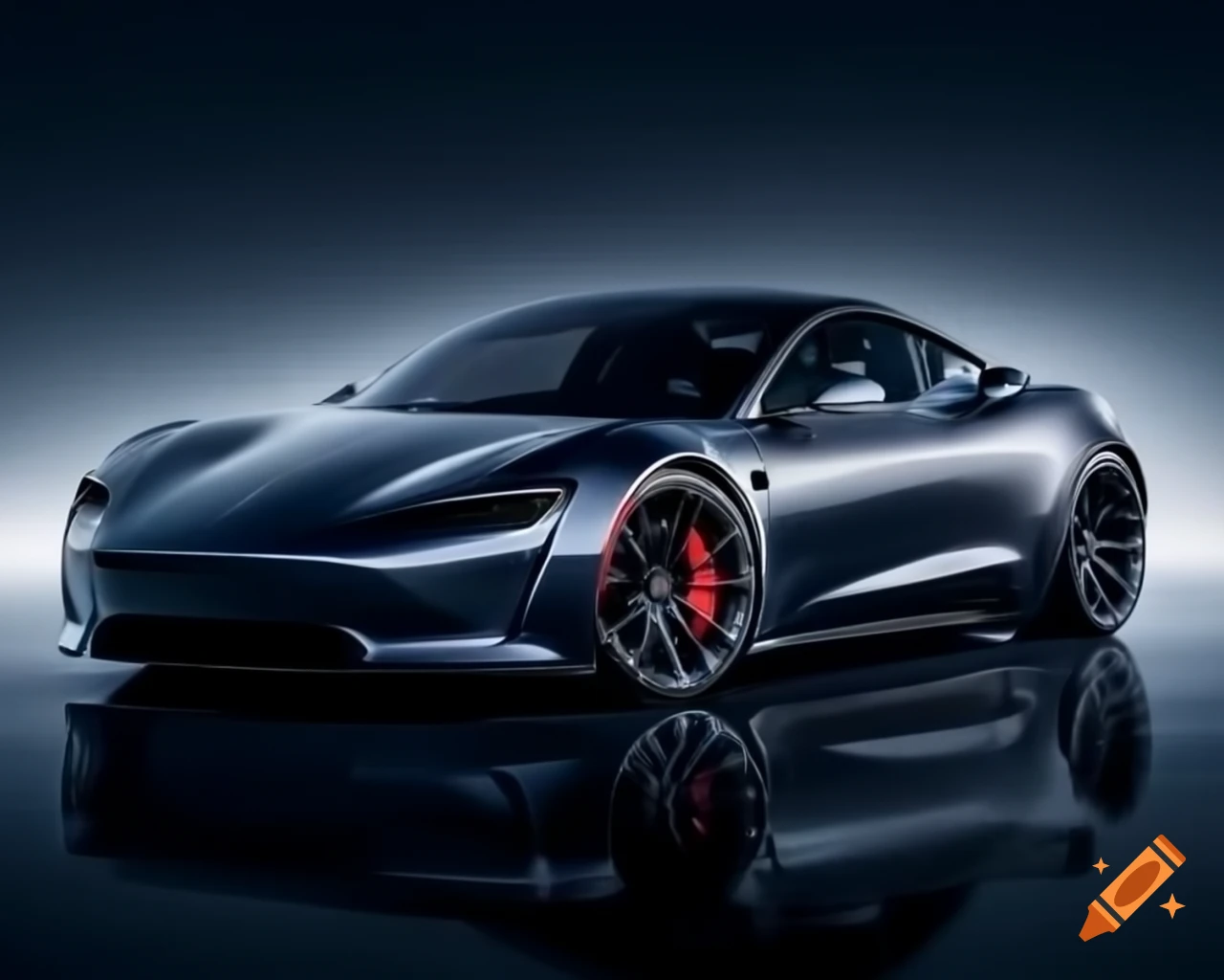 Sleek Tesla Roadster with metallic silver finish and aerodynamic design ...