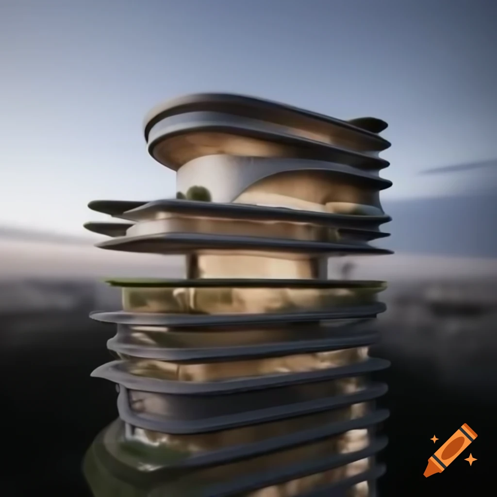 Modern architectural concept showcasing an intricate building design on ...