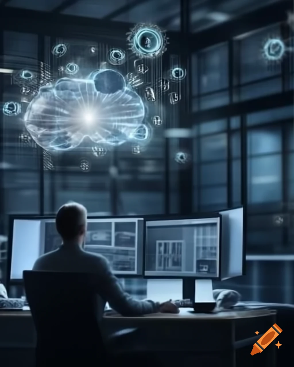 Text discussing decryption and machine learning data usage on Craiyon