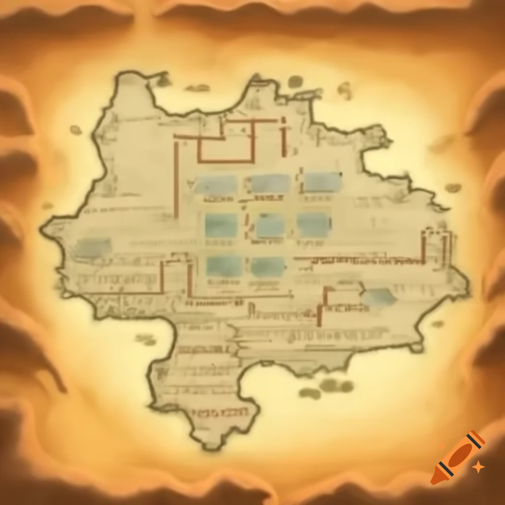 Ancient hand-drawn map showing seven kingdoms with vibrant colors and ...