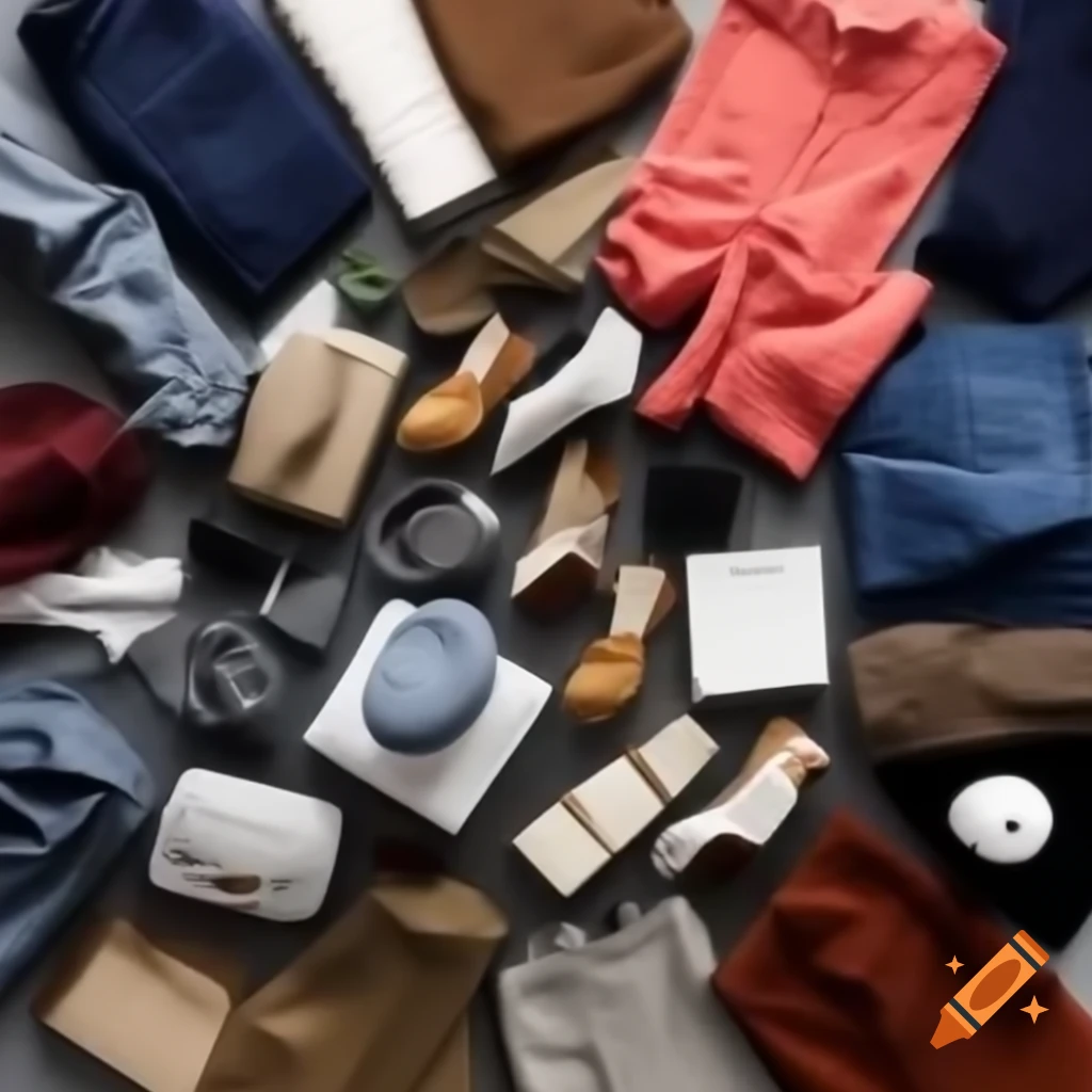 Array of clothing products displayed on Craiyon