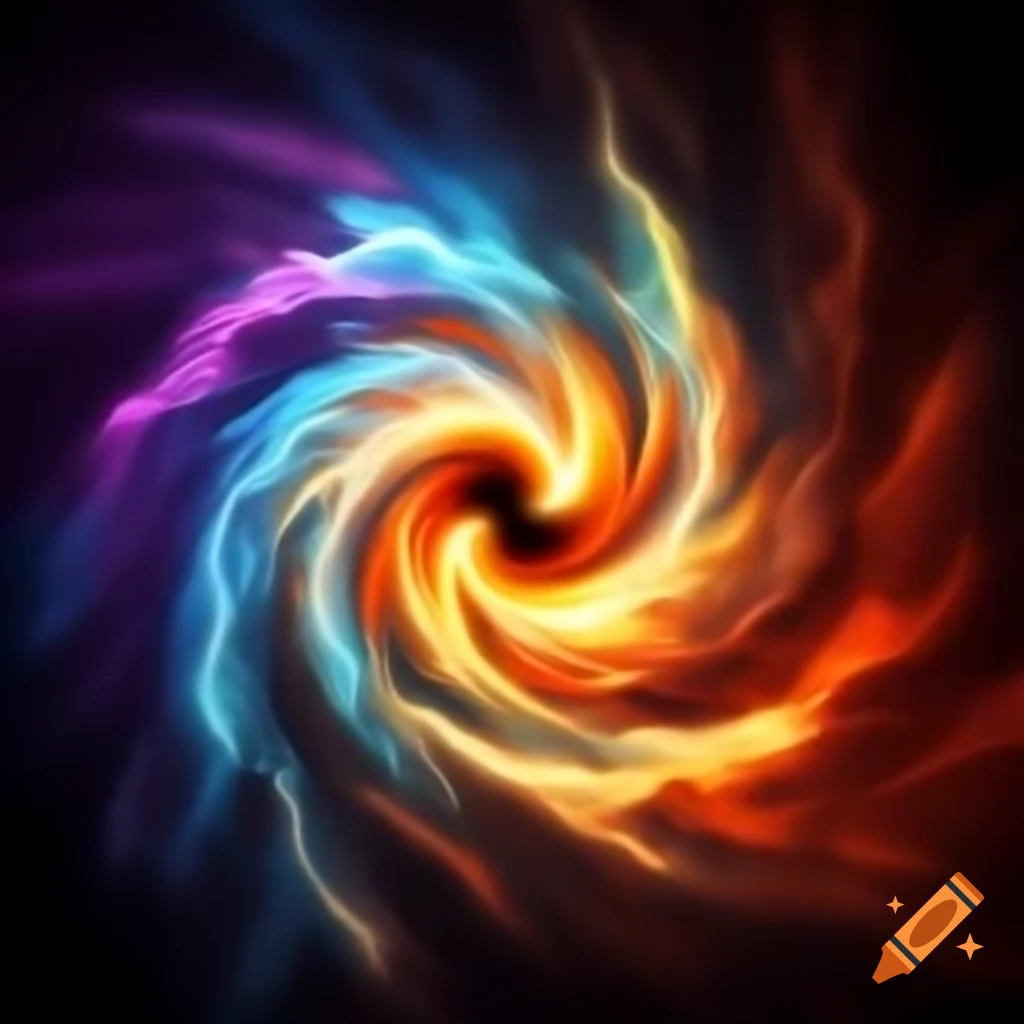 Swirling vortex of energy representing the seventh chakra in vibrant ...