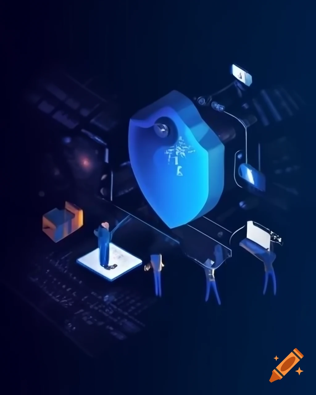 Text discussing decryption and machine learning data usage on Craiyon