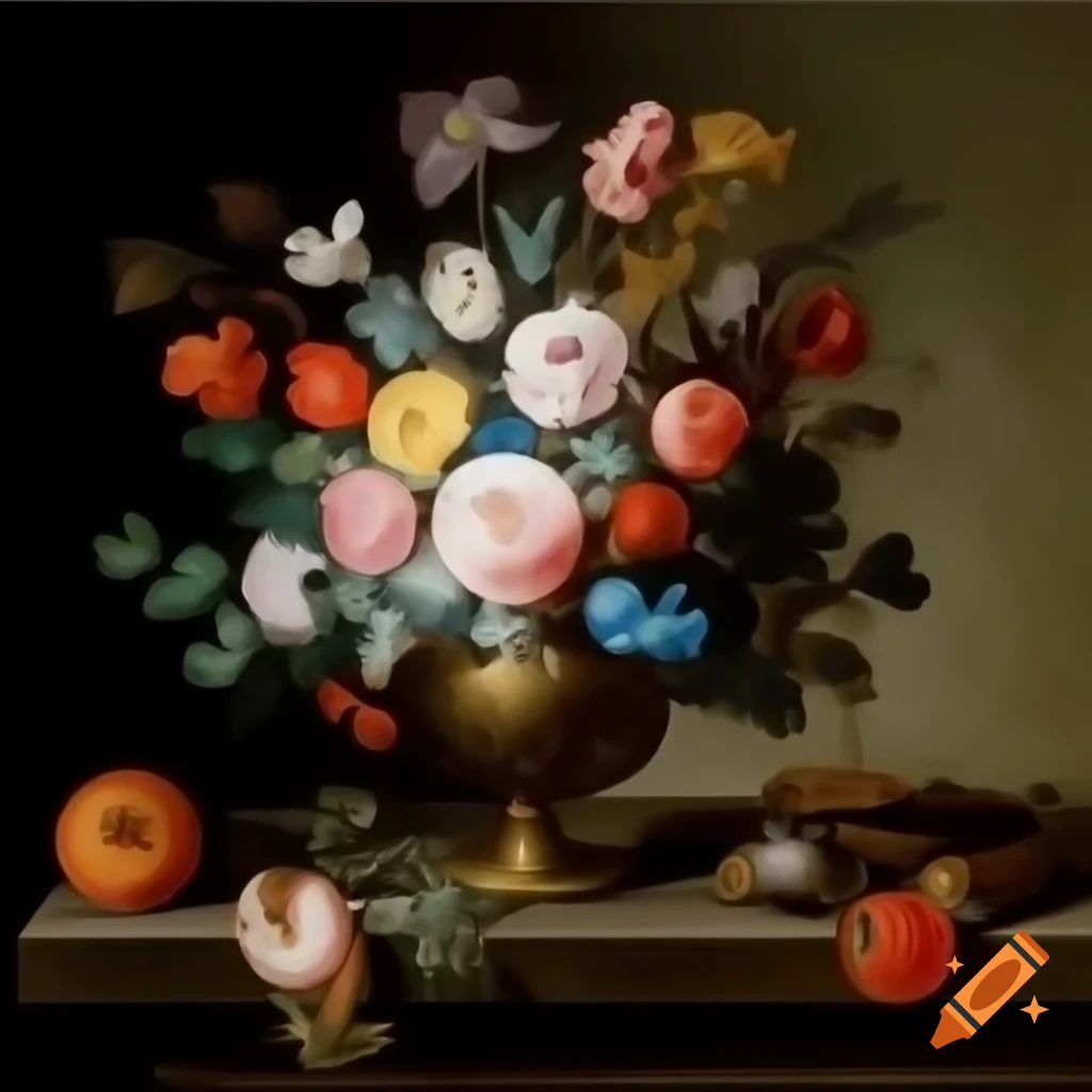 Dutch baroque era still life painting featuring rich textures and ...