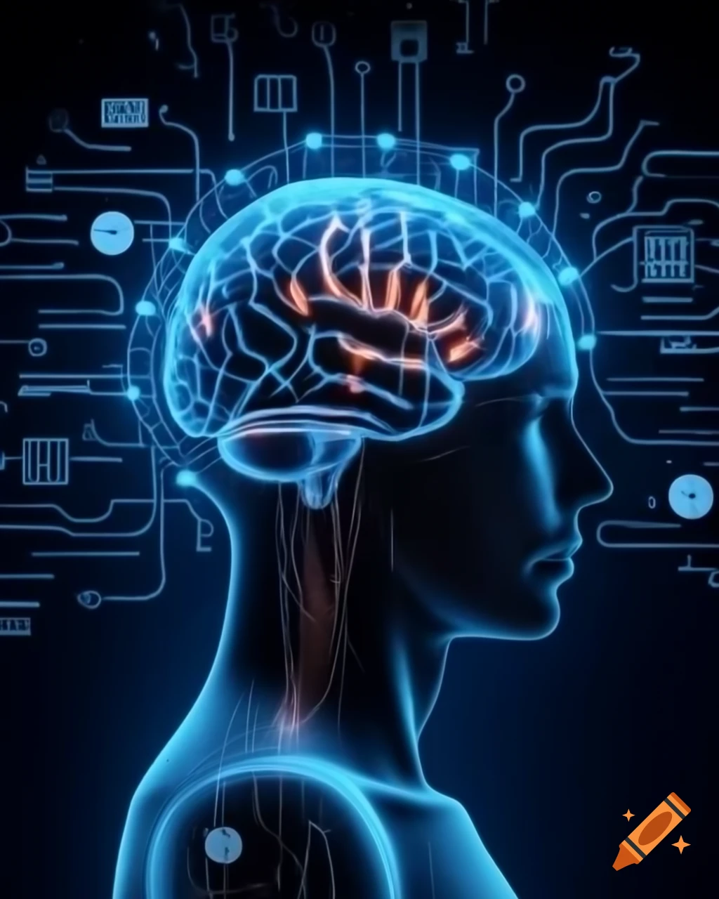 Instructional message on using server data and machine learning for personal growth on Craiyon