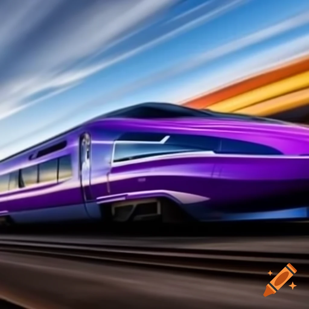 Purple high-speed train with Pi symbol and 'Pi Network' racing forward ...
