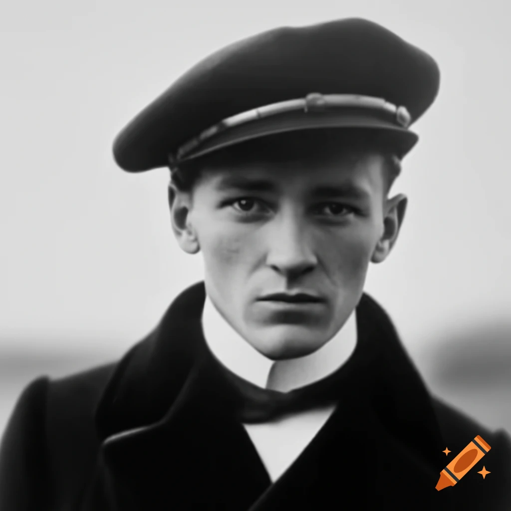 Monochrome portrait of young male Irish sailor from the 1920s on Craiyon