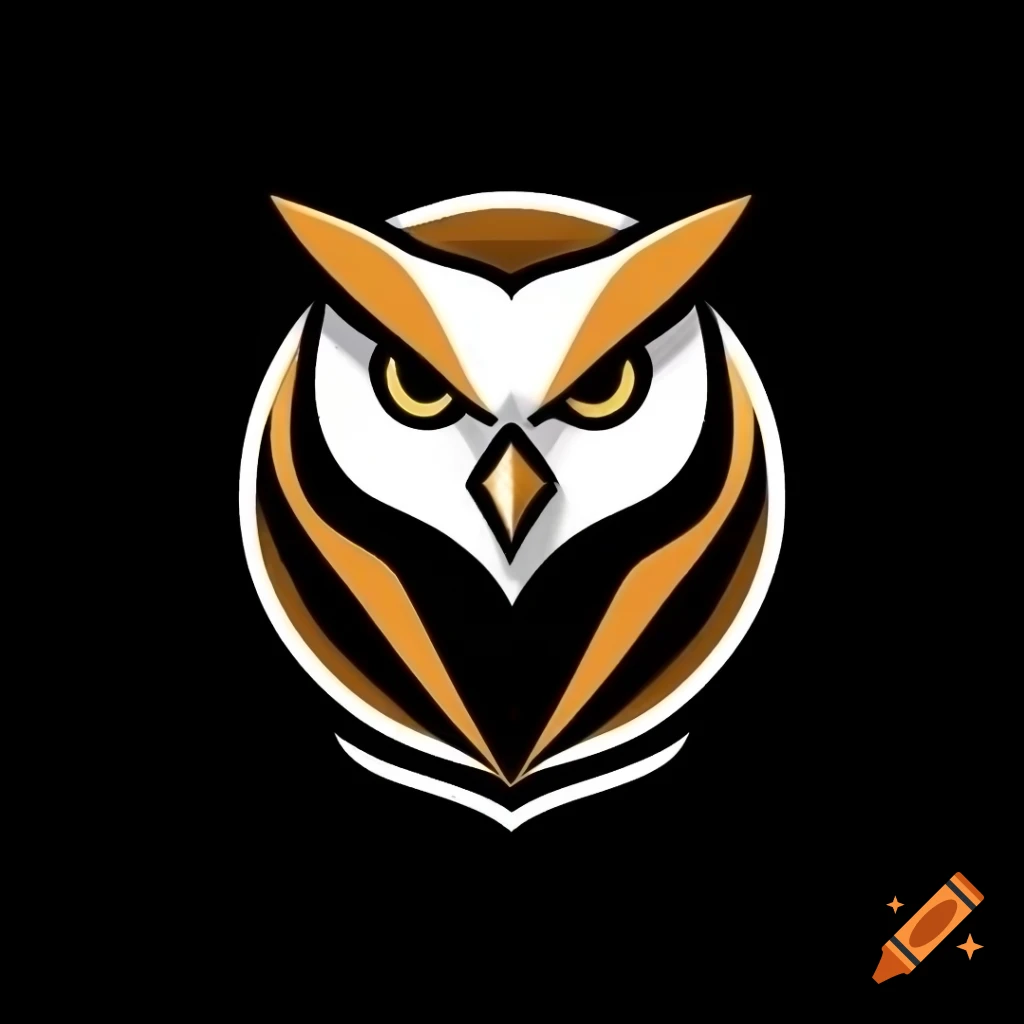 Esports team logo featuring a focused owl in a circular design on Craiyon