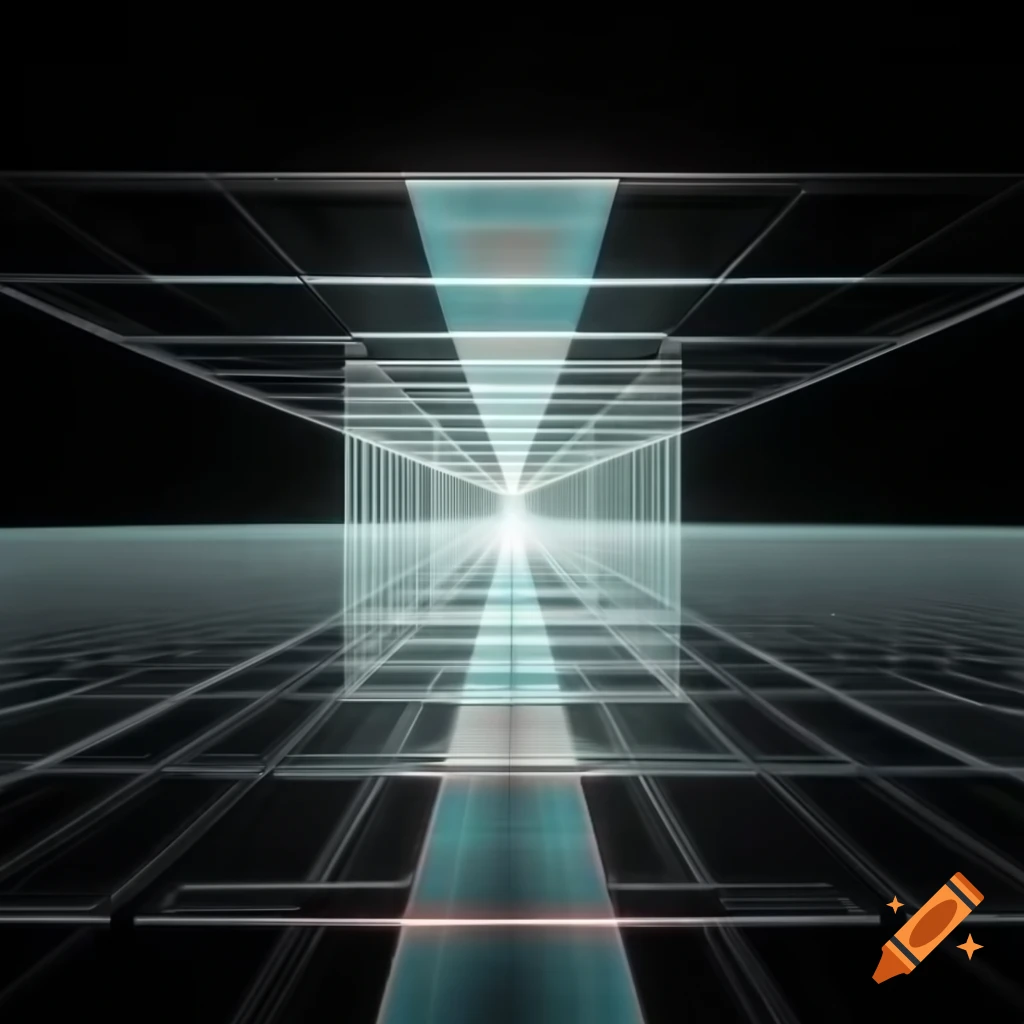 Minimalist surreal optical illusion in flat isometric design with ...